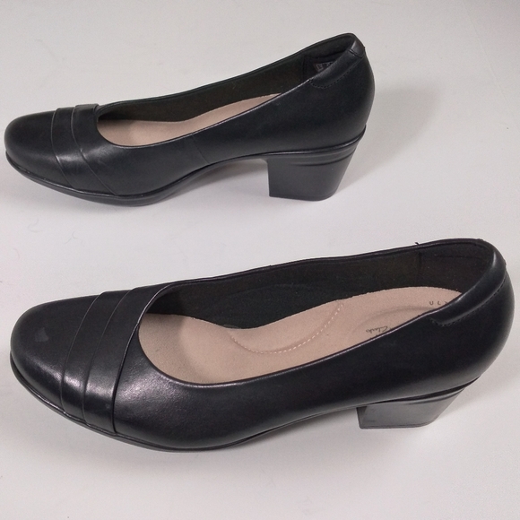 Clarks | Shoes | Clarks Collection Size 85 2 Black Block Heel | Poshmark